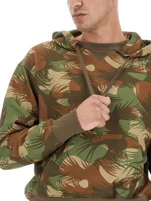 Moschino Camouflage Drawstring Hooded Sweatshirt - Green