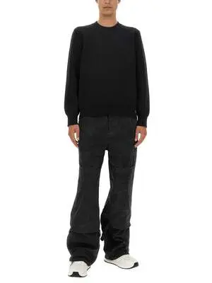 Off-White Crewneck Sweatshirt With Embossed Logo - Black