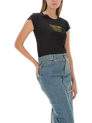 TOM FORD Slim Fit Logo T-shirt - Black