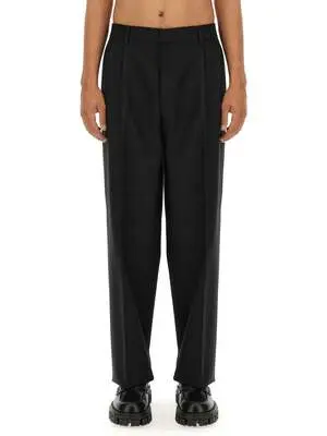 Versace Wool Wide Leg Pants - Black