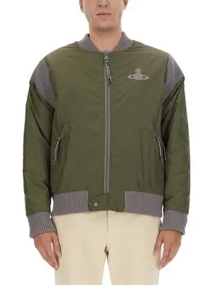 VIVIENNE WESTWOOD Bomber Jacket With Logo Detail - Green