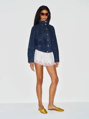 REFORMATION Corey Denim Bomber Jacket