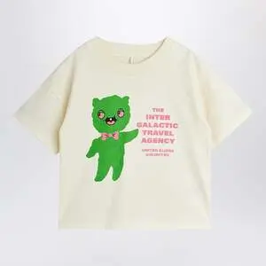 MINI RODINI Organic Cotton T-shirt With Alien Print - White