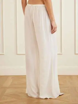 AWAY THAT DAY St Barts Gathered Crepon Wide-leg Pants