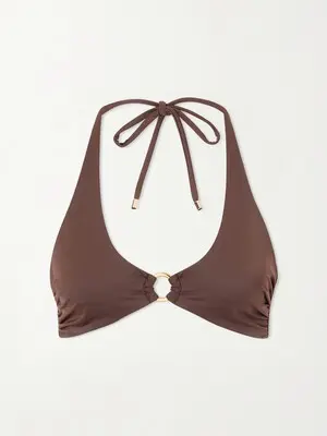 AWAY THAT DAY Sorrento Embellished Bikini Top - Brown