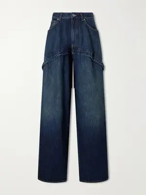 Loewe Layered Mid-rise Wide-leg Jeans - Blue