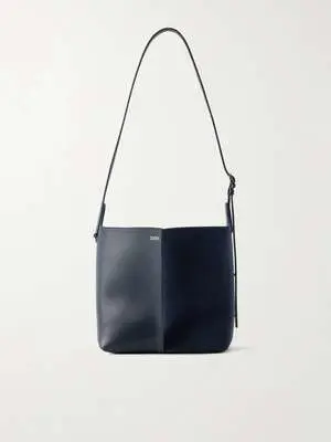 Loewe Bilbao Suede And Leather Tote Navy