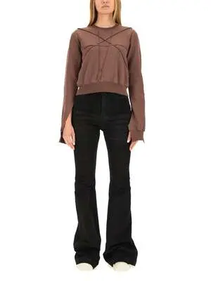 Rick Owens Cropped Cotton Sweatshirt