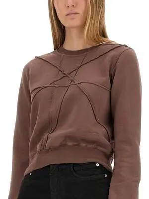 Rick Owens Cropped Cotton Sweatshirt