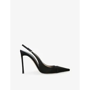 TOM FORD Slingback 105 Crystal Satin Pumps - Black