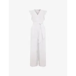 PHASE EIGHT Talulah Wide-leg Broderie Cotton Jumpsuit
