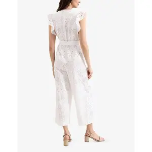 PHASE EIGHT Talulah Wide-leg Broderie Cotton Jumpsuit