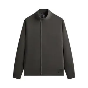 Kith Giorgio Armani & &kin Asymmetrical Zip Front Shirt 'dark Ash - Grey