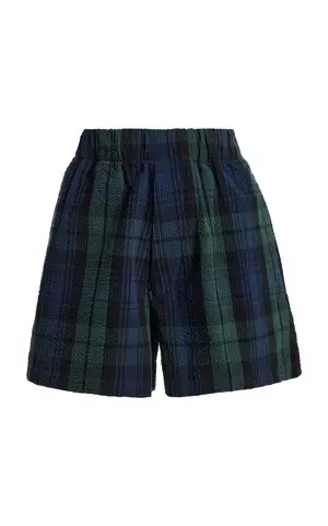 JW Anderson Elasticated Plaid Cotton Shorts - Print