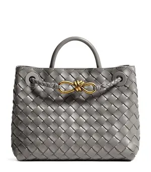 Bottega Veneta Nappa Leather Andiamo Shoulder Bag - Grey