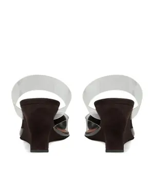 Alaïa Suede Le Coeur Wedge Mules 60