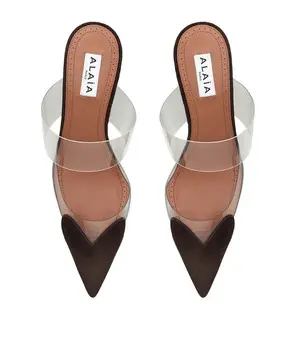 Alaïa Suede Le Coeur Wedge Mules 60