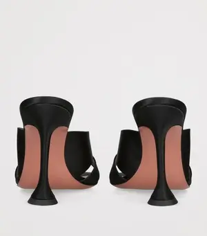 Amina Muaddi Embossed Satin Salma Heeled Mules 95