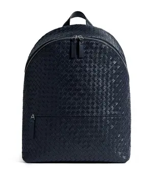 Bottega Veneta Calfskin Intrecciato Backpack - Blue