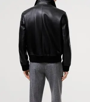 Burberry Bloomsbury Leather Bomber Jacket