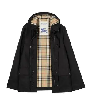 Burberry Pembrey Hooded Jacket With Leather Trims