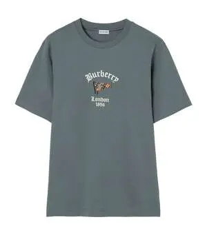 Burberry Cotton Check Flag T-shirt - Blue