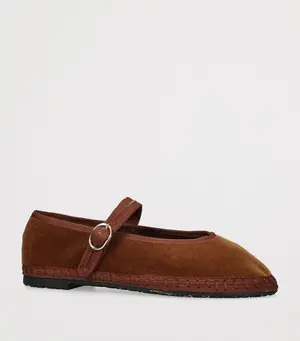 FLABELUS Velvet Pierre Mary Janes