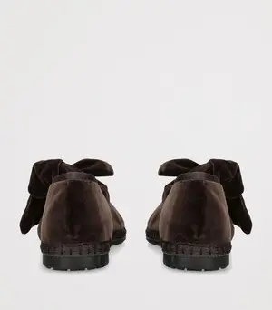 FLABELUS Velvet Lyra Espadrilles With Bow Detailing
