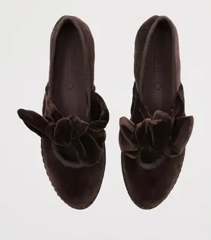 FLABELUS Velvet Lyra Espadrilles With Bow Detailing