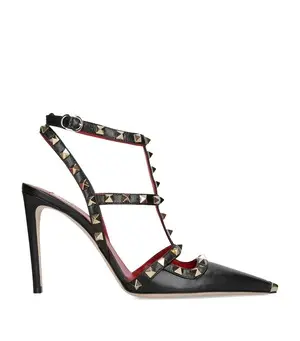 Valentino Garavani Leather Rockstud Pumps - Black