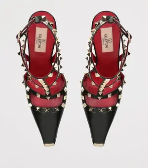 Valentino Garavani Leather Rockstud Pumps - Black