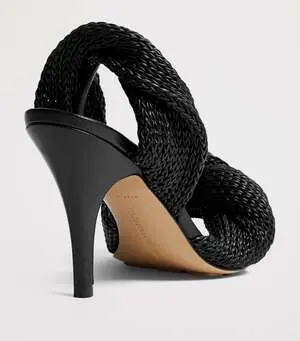 Bottega Veneta Lambskin Woven Grace Slingback Sandals