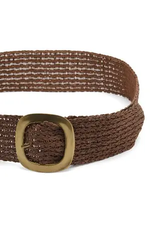 Mango Braided Straw Wide Belt