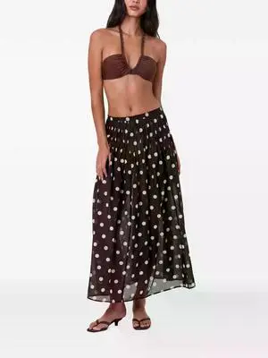NICHOLAS Marit Polka-dot Midi Skirt - Brown