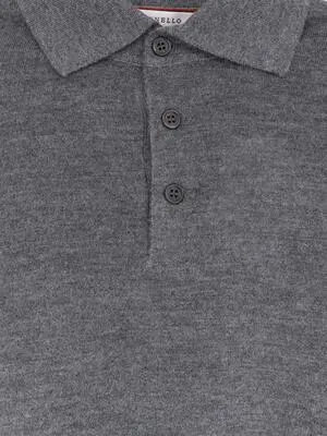 Brunello Cucinelli Long-sleeve Polo Shirt - Grey