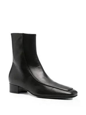 HERBERT LEVINE Leather Square-toe Ankle Boots