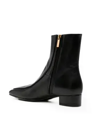 HERBERT LEVINE Leather Square-toe Ankle Boots