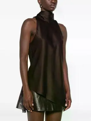 Brunello Cucinelli Asymmetrical Hem Silk Top