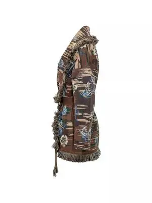 Alanui Tex Hawaii Fringed Trim Cardigan - Brown
