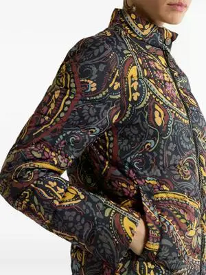 Etro Cropped Recycled Nylon Down Jacket With Paisley Motif