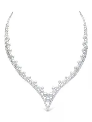 Yoko London 18kt White Gold Akoya Pearl And Diamond Necklace - Silver