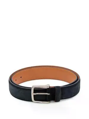 TOD'S Suede Logo-engraved Belt - Blue