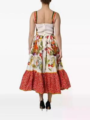 Dolce & Gabbana Vegetable-print Ruffled Midi Dress