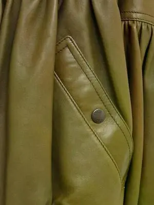 Chloé Belted Gathered Leather Jacket