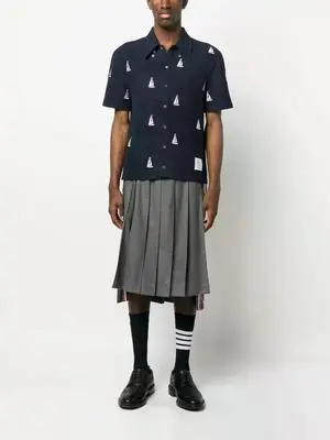 Thom Browne Textured Short-sleeve Polo Shirt