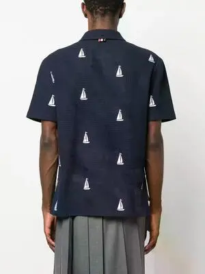 Thom Browne Textured Short-sleeve Polo Shirt