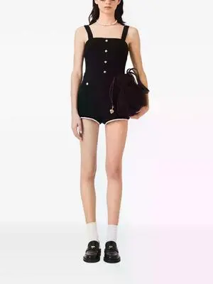 Maje Tweed Playsuit With Gold Button Detail