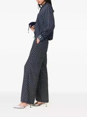 Maje Wide-leg Trousers With Rhinestone Graphic Print