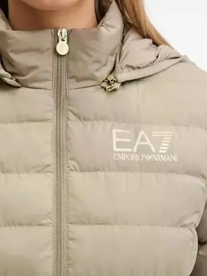 EA7 Hooded Quilted Down Jacket