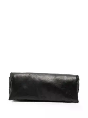 Rick Owens Logo-debossed Padded Leather Clutch Bag - Black